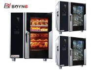 China Stainless Steel 6 Trays Combi Oven 380V Electric with Boiler LCD Touch Screen 100 Menu Storage for sale