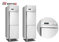 China Stainless Steel Two Door Insert Cabinet Pizza Refrigerator Freezer for sale