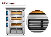 China 6 Plate Commercial Bakery Kitchen Equipment 3 Deck Oven LCD Intelligent Control for sale