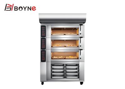 China SS304 Commercial 9 Tray Electric Bakery Oven 380V 22.65KW 3 Deck High Temperature for sale