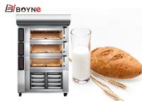 China Digital Tube Heating SS Touch Screen Baking Oven 3 Deck 6 Trays for sale