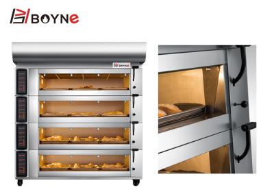 China Bakery Shop Four Deck Twelve Trays Bread Baking Oven Stainless Steel for sale