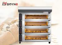 China Bakery Shop Four Deck Twelve Trays Bread Baking Oven Stainless Steel for sale