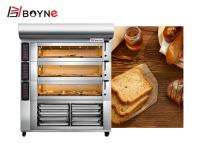 China Electric Stainless Steel Bakery Oven Three Deck 9 Trays 380V 22.65kW with Cabinet for sale