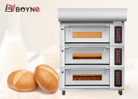 China Touch Screen Commercial Bakery Kitchen Equipment Three Deck Nine Trays Bakery Oven for sale