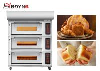 China Touch Screen Commercial Bakery Kitchen Equipment Three Deck Nine Trays Bakery Oven for sale