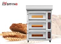 China Commercial 3 Deck 6 Trays Gas Bakery Oven 220V 0.3kw Digital Control Stainless Steel for sale