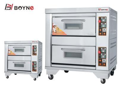 China Gas Bread Bakery Deck Oven Two Tray Commercial Baking Oven 6.8kW 400°C for sale