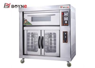 China 6.8kW Stainless Steel Single Deck Electric Oven 6 Trays Proofer 920x700x1100mm for sale