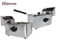 China Commercial Stainless Steel Electric Fryer 6L 2500W Single Tank Single Basket for Fast Food for sale