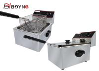 China Commercial Stainless Steel Electric Fryer 6L 2500W Single Tank Single Basket for Fast Food for sale