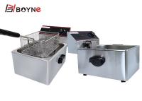 China Commercial Stainless Steel Electric Fryer 6L 2500W Single Tank Single Basket for Fast Food for sale