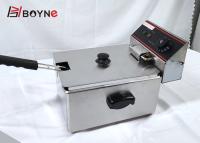 China Commercial Stainless Steel Electric Fryer 6L 2500W Single Tank Single Basket for Fast Food for sale