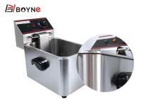 China Commercial Single Tank Fryer 6L 6000W for French Fries Potato Chips Snacks for sale