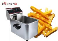 China Commercial Single Tank Fryer 6L 6000W for French Fries Potato Chips Snacks for sale