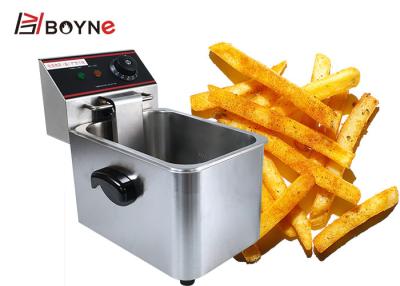 China Commercial Single Tank Fryer 6L 6000W for French Fries Potato Chips Snacks for sale