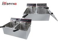 China 11L Double Tank Electric Fryer 6000W Table Top Commercial Snack Food Fryer for sale