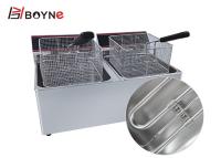 China 11L Double Tank Electric Fryer 6000W Table Top Commercial Snack Food Fryer for sale