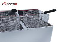 China 11L Double Tank Electric Fryer 6000W Table Top Commercial Snack Food Fryer for sale