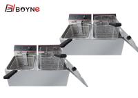 China Double Tank Fried Chicken Fryer 220V 11L Commercial Heavy Duty Stainless Steel for sale