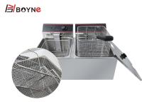 China Double Tank Fried Chicken Fryer 220V 11L Commercial Heavy Duty Stainless Steel for sale