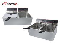 China Double Tank Fried Chicken Fryer 220V 11L Commercial Heavy Duty Stainless Steel for sale