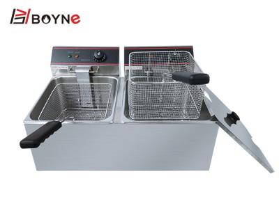 China Double Tank Fried Chicken Fryer 220V 11L Commercial Heavy Duty Stainless Steel for sale