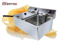 China Double Tank Fried Chicken Fryer 220V 11L Commercial Heavy Duty Stainless Steel for sale