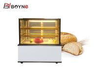 China Marble Base Glass Door Cake Display Refrigerator 2000mm Right Angle Two Layers Bakery for sale