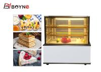 China Marble Base Glass Door Cake Display Refrigerator 2000mm Right Angle Two Layers Bakery for sale