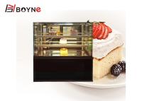 China Marble Base Glass Door Cake Display Refrigerator 2000mm Right Angle Two Layers Bakery for sale