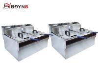 China Commercial Double Tank Electric Fryer 11Lx2 220V Stainless Steel for Restaurant Fast Food for sale