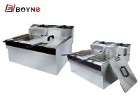 China Commercial Double Tank Electric Fryer 11Lx2 220V Stainless Steel for Restaurant Fast Food for sale
