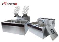 China Commercial Double Tank Electric Fryer 11Lx2 220V Stainless Steel for Restaurant Fast Food for sale