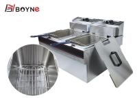 China Commercial Double Tank Electric Fryer 11Lx2 220V Stainless Steel for Restaurant Fast Food for sale