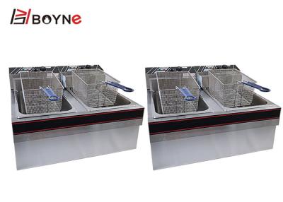 China Commercial Double Tank Electric Fryer 11Lx2 220V Stainless Steel for Restaurant Fast Food for sale