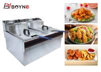China 9kW Commercial Electric Double Tank Fryer 220V 11L for Potato Chips French Fries for sale