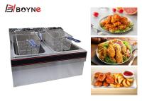 China 9kW Commercial Electric Double Tank Fryer 220V 11L for Potato Chips French Fries for sale