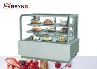 China Commercial 90 Degree Glass Cake Showcase Air Cooling 220V 2-10°C Bakery Display for sale