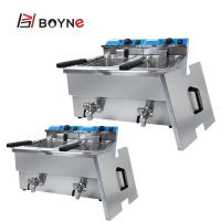China 6.6kW Commercial Electric Double Tank Fryer 220V 12L+12L Stainless Steel for sale