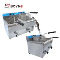 China 6.6kW Commercial Electric Double Tank Fryer 220V 12L+12L Stainless Steel for sale