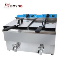 China 6.6kW Commercial Electric Double Tank Fryer 220V 12L+12L Stainless Steel for sale