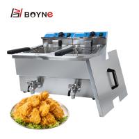 China 6.6kW Commercial Electric Double Tank Fryer 220V 12L+12L Stainless Steel for sale