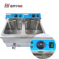 China Temperature Control Double Tank Electric Fryer For Potato Chips for sale