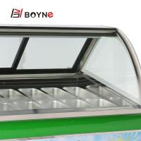 China Arc Shape 450W Ice Cream Display Fridge For Milk Tea Shop for sale