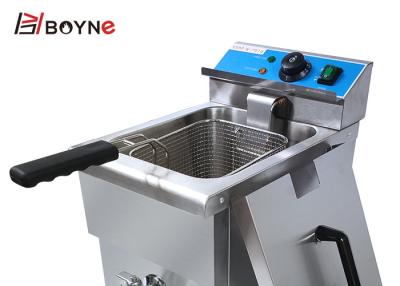 China Stainless Steel 201 Single Tank Electric Fryer 20L 6000W for Commercial Kitchen for sale