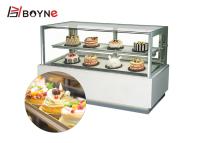 China Marble Base R134A Cake Display Case 4 Sides Right Angle 900mm 220V for sale