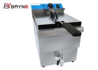 China Commercial Single Tank Deep Fryer 6000W 20L Stainless Steel High Temperature for sale