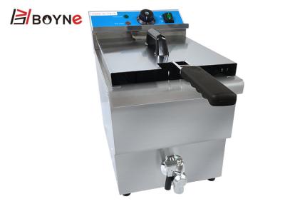 China Commercial Single Tank Deep Fryer 6000W 20L Stainless Steel High Temperature for sale