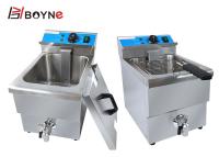 China Commercial Single Tank Deep Fryer 6000W 20L Stainless Steel High Temperature for sale